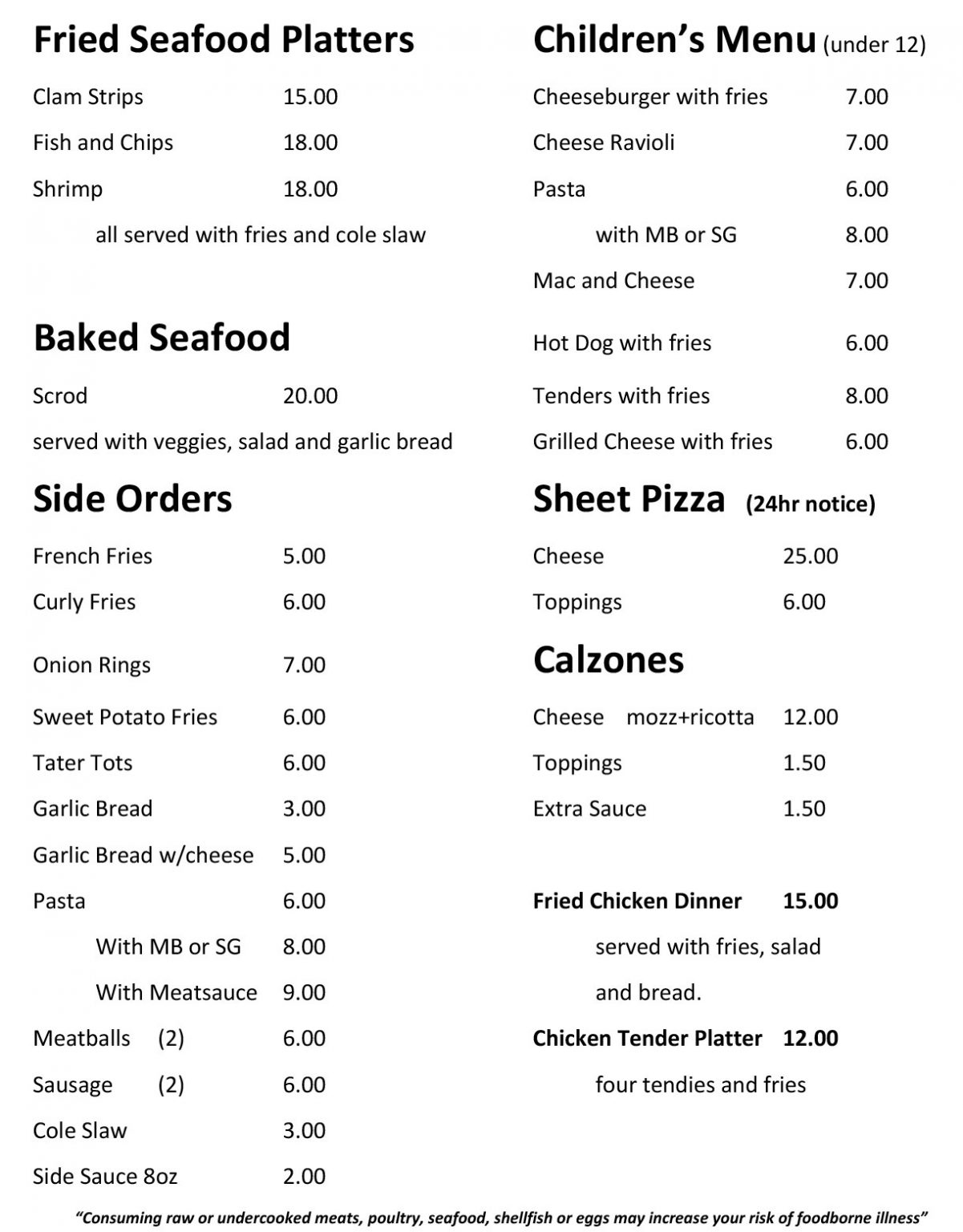 Menus | New England Pizza Restaurant, LLC